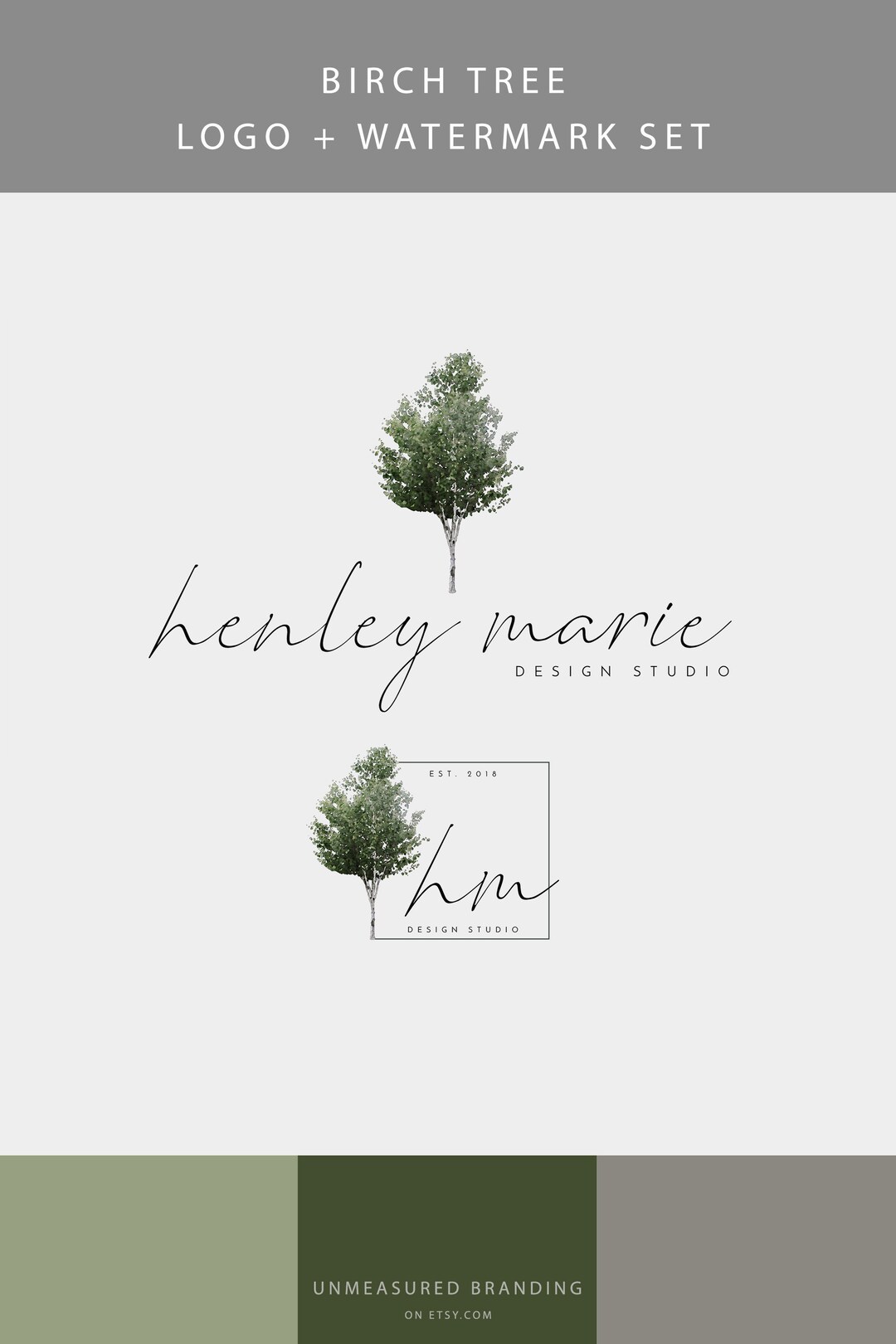 BIRCH Tree Logo Template, Rustic Logo Design, Photography Logo, Tree ...