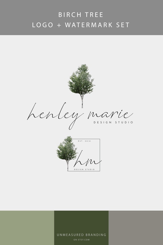 BIRCH Tree Logo Template Rustic Logo Design Photography | Etsy