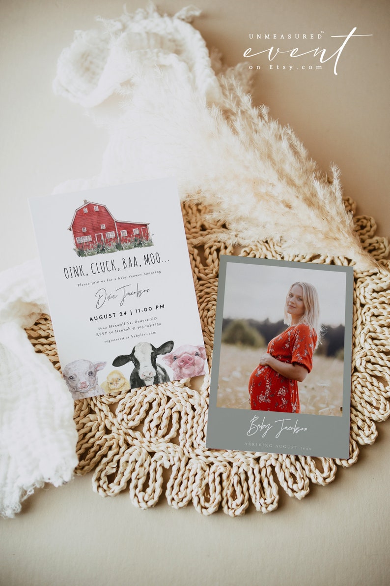 DIXIE Farm Baby Shower Invitation Template Barn Baby Shower - Etsy