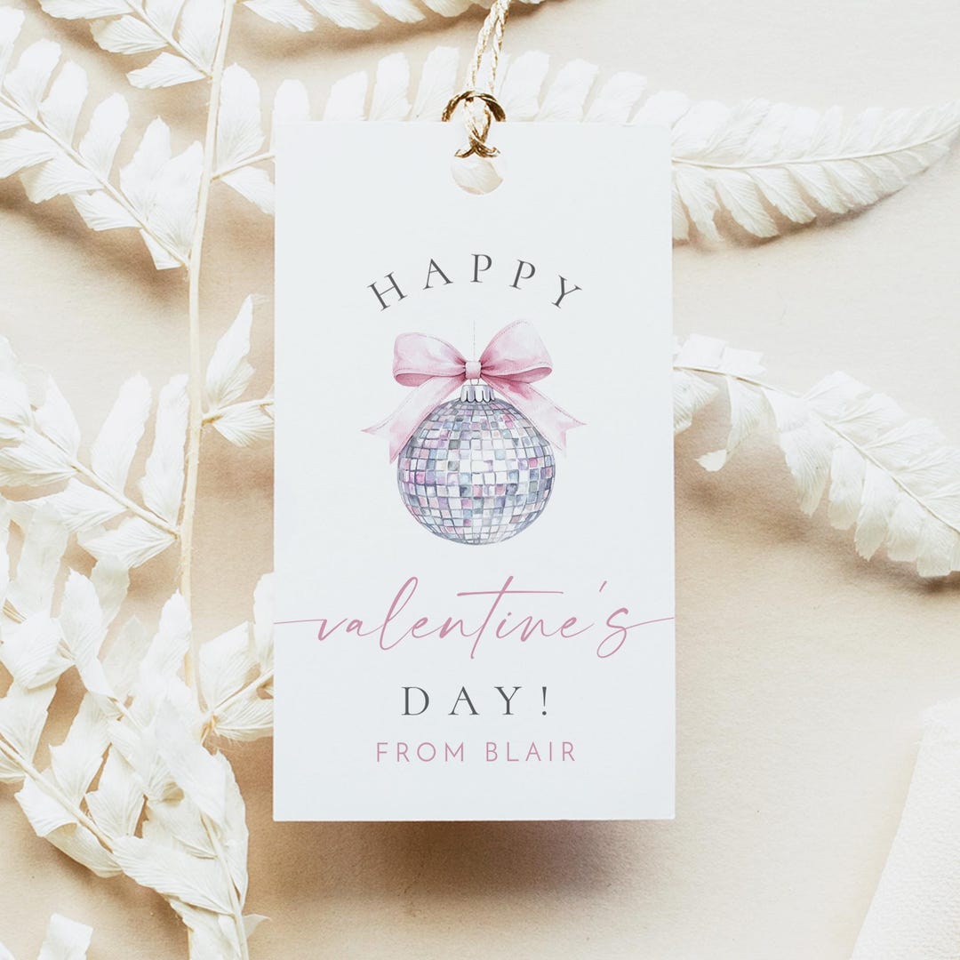 Valentine's Day Tag Template, Printable Valentine's Day Tag Instant ...
