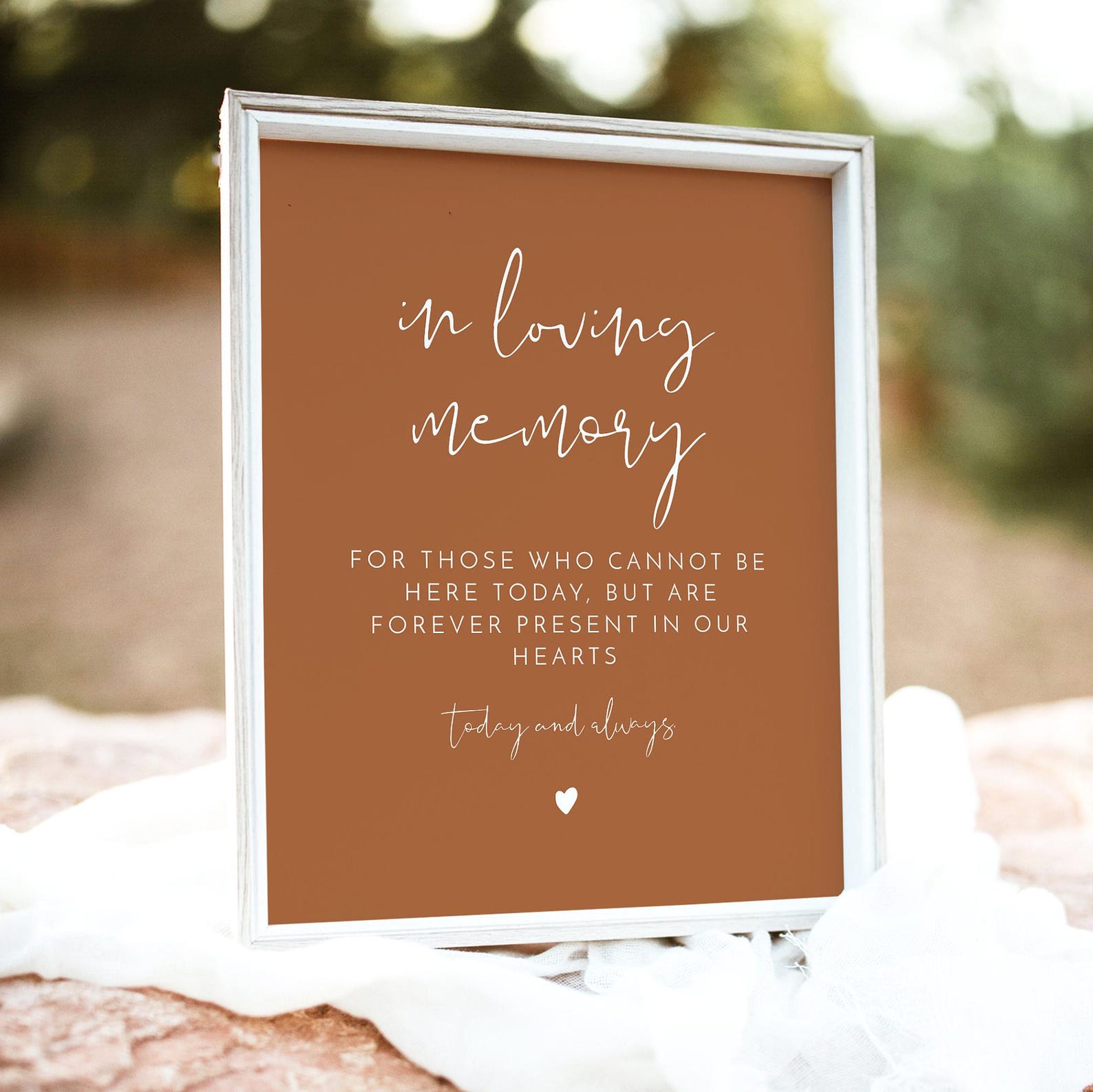 Terracotta in Loving Memory Sign Template, Bohemian Wedding in Memorial ...