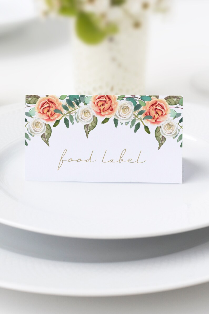 BROOKS Food Label Template Banquet Card Printable | Etsy