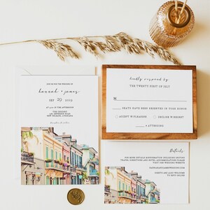 NOLA New Orleans Wedding Invitation Template Bundle, Mardi Gras Wedding ...
