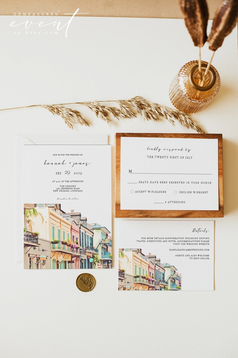 NOLA New Orleans Wedding Invitation Template Bundle Mardi - Etsy