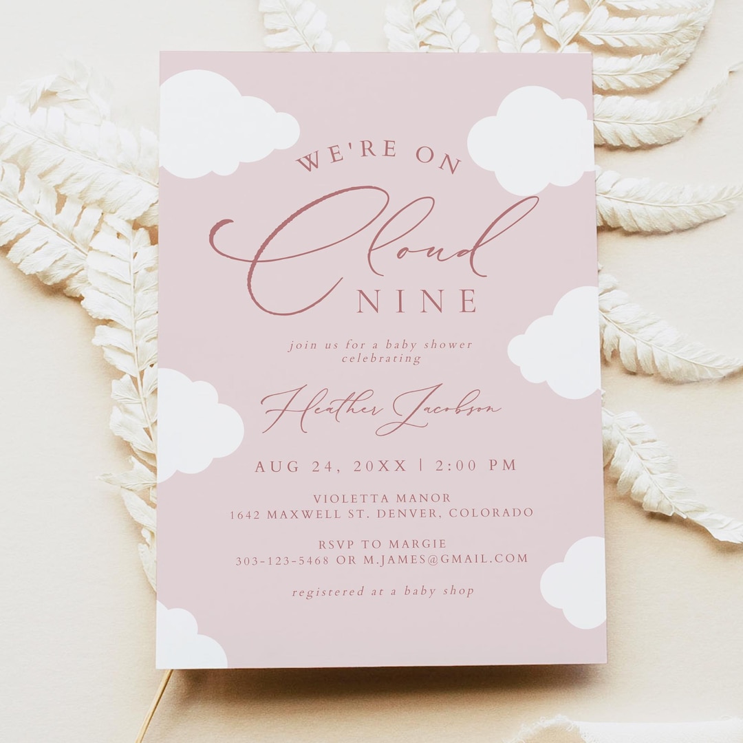 CAPRICE Cloud Nine Baby Shower Invitation Template, Cloud Baby Shower ...