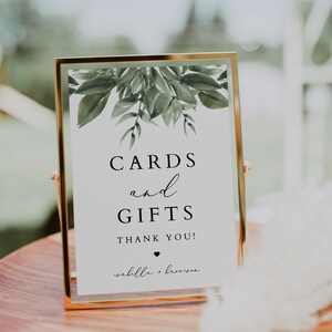 LANA Greenery Cards and Gifts Sign Template, Printable 8x10 Cards and ...