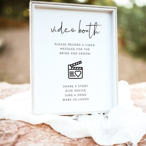 ADELLA Video Booth Sign Printable, Leave a Video, Wedding Video Booth ...