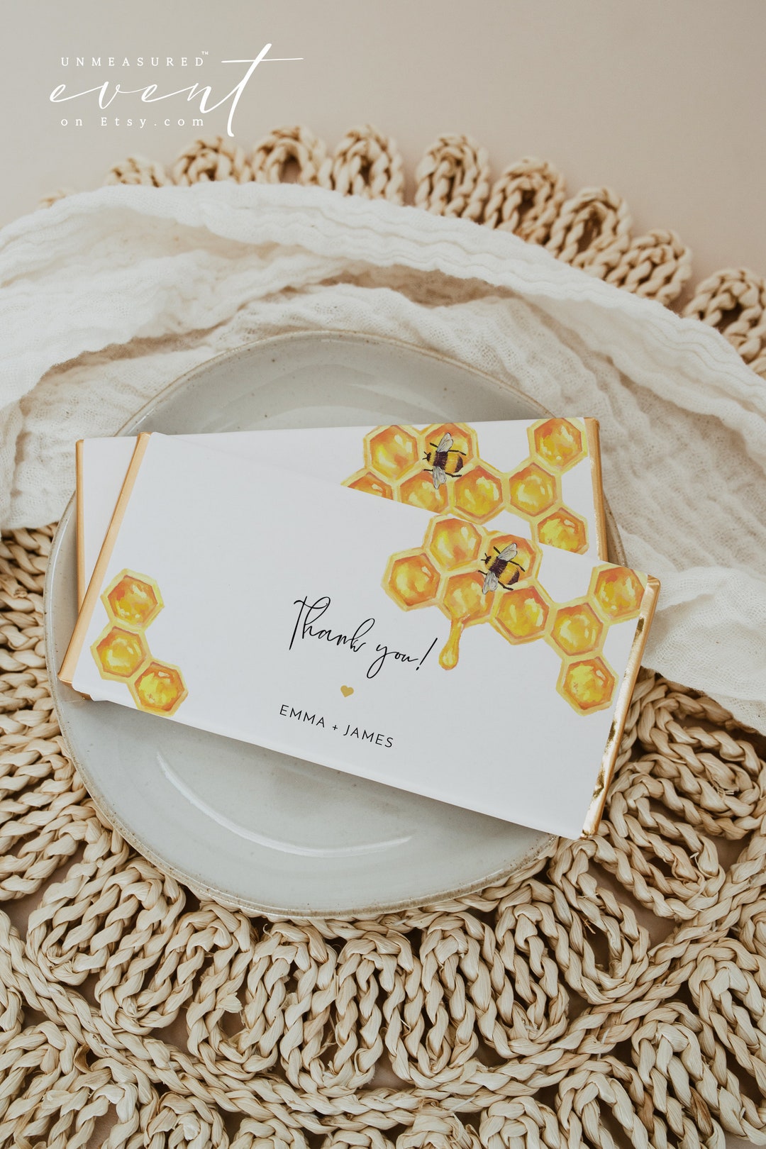 ROMY Honey Bee Chocolate Wrapper Template, Honeycomb Chocolate Wrapper ...