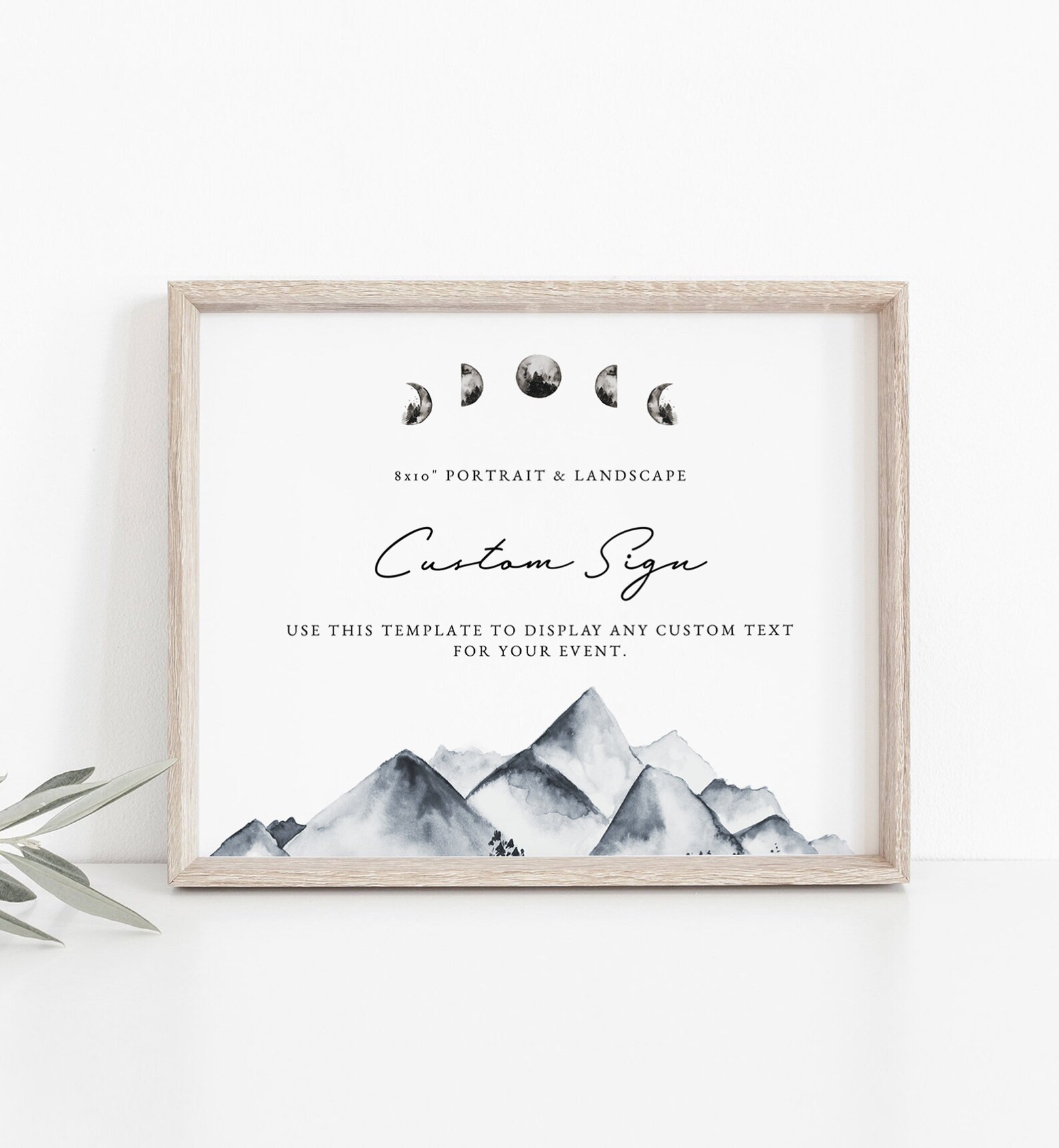 DENALI Bohemian Mountain Wedding Sign Template Mountain - Etsy