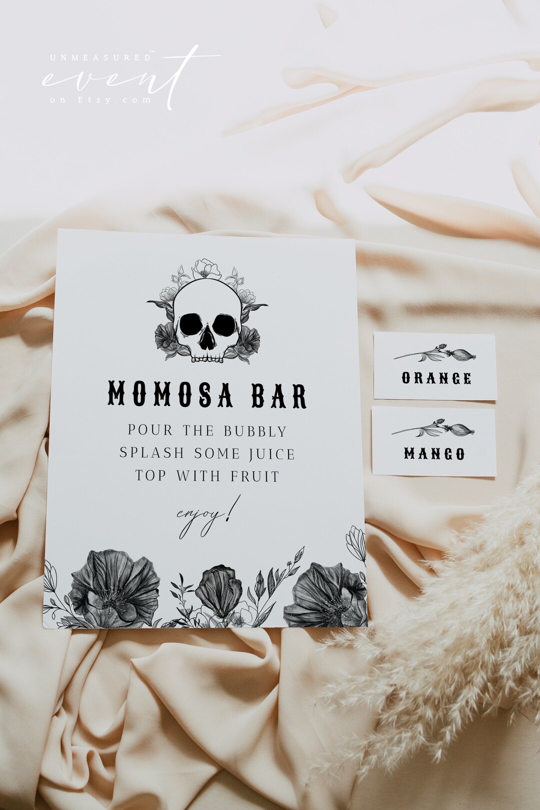 NOVA Skull Momosa Bar Sign Template, Halloween Momosa Bar Station ...