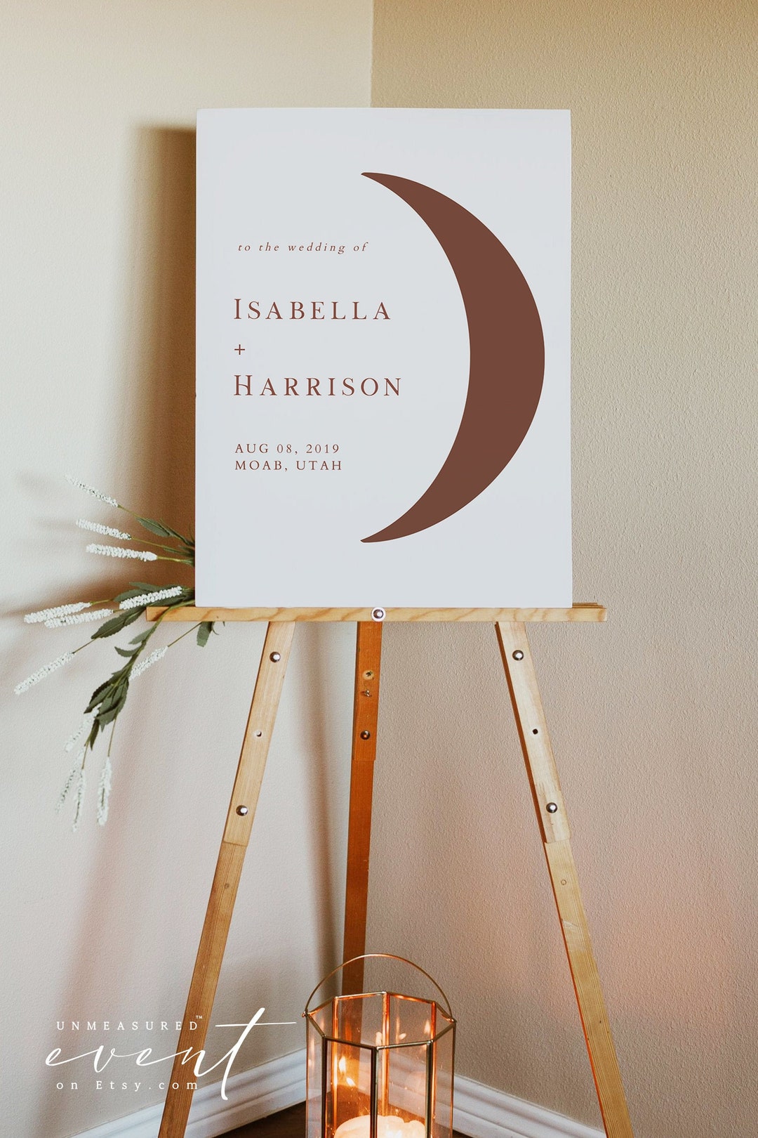 CELESTE Lunar Wedding Welcome Sign Template, Moon Wedding Welcome Sign ...