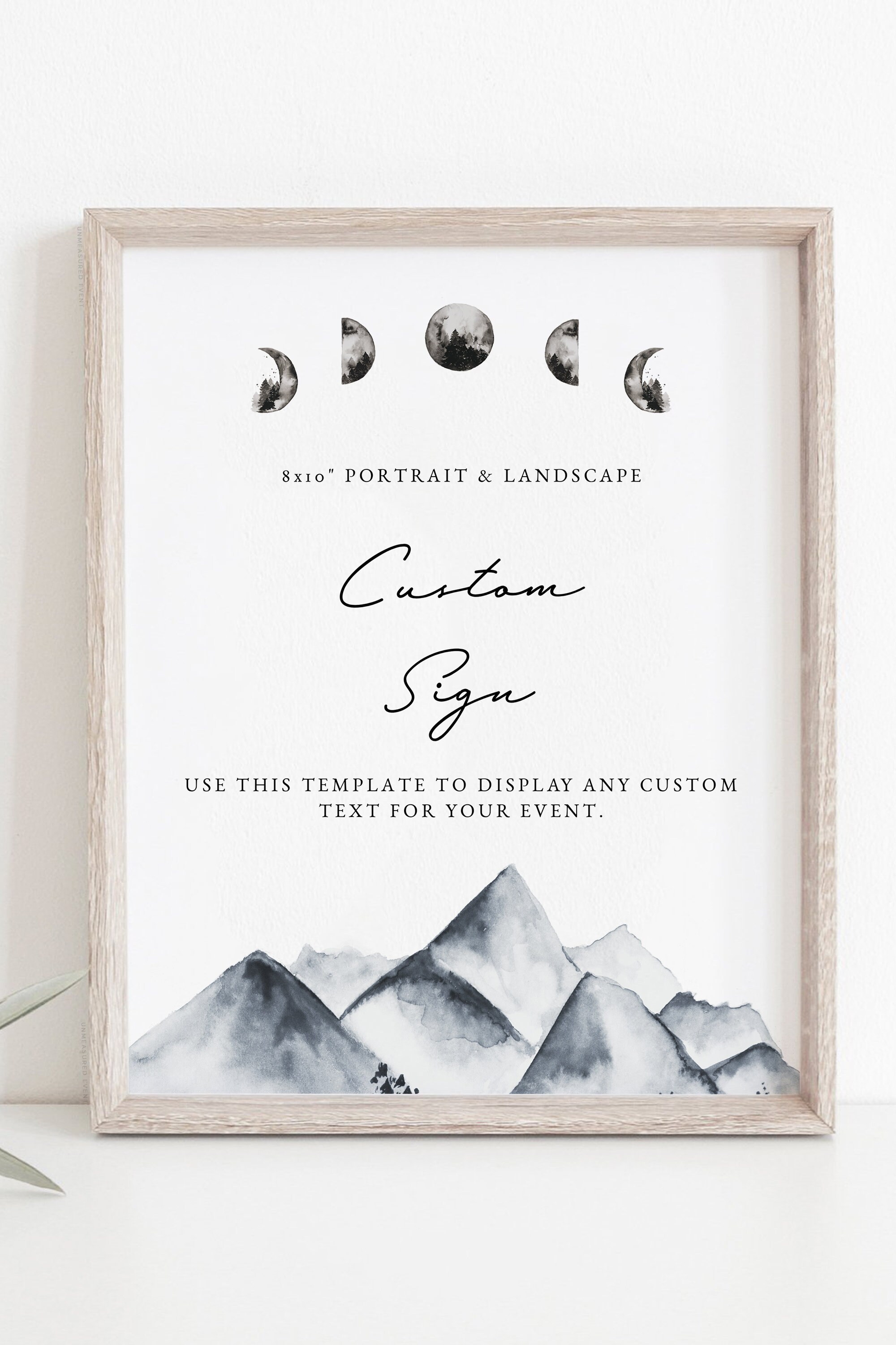 DENALI Bohemian Mountain Wedding Sign Template Mountain - Etsy