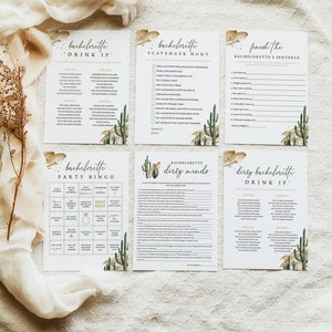 ROWEN Bachelorette Game Bundle, Cactus Bachelorette Games, Printable ...