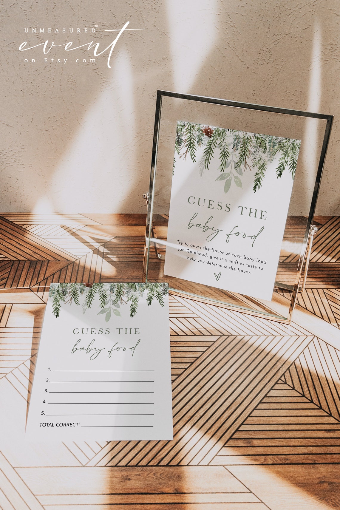 JOY Guess the Baby Food Baby Shower Game Template Rustic - Etsy