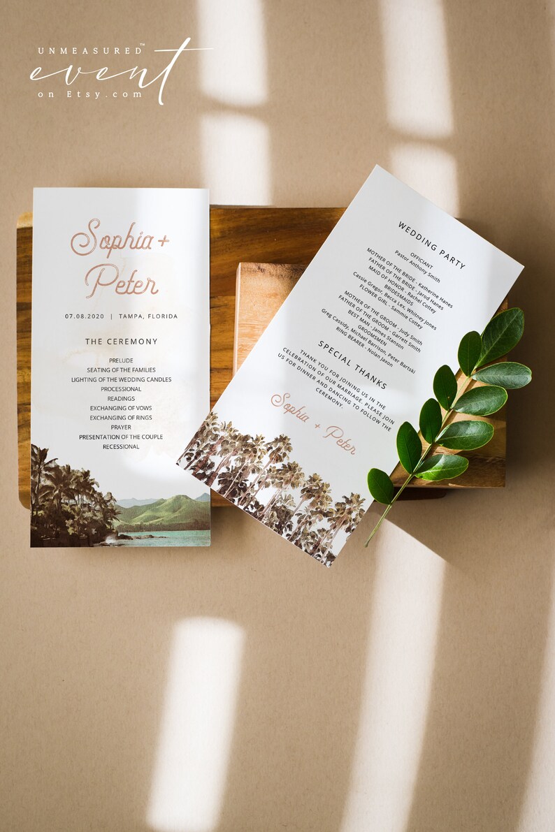 NANI Vintage Hawaii Wedding Bundle Templates Tropical Wedding - Etsy