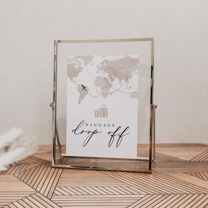 Baggage Drop off Sign Printable, Airplane Baby Shower Coat Check Sign ...