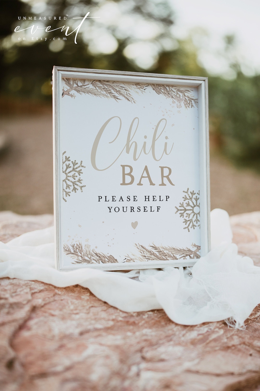 RORY Chili Bar Sign Template Winter Onderland Birthday Party Food Sign ...