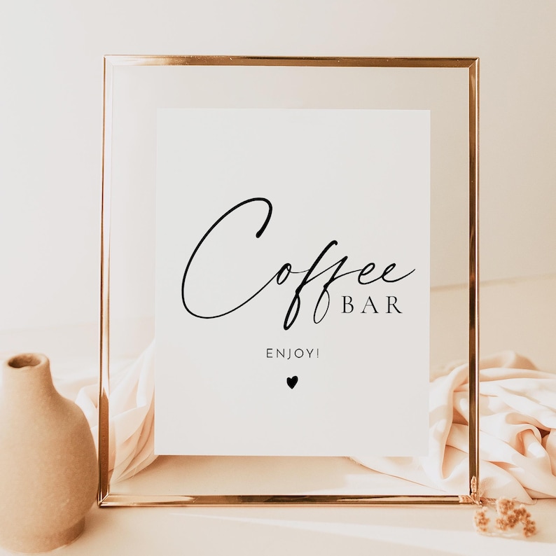 BLAIR PRINTED + SHIPPED Coffee Bar Sign, 8x10" Wedding Coffee Table ...