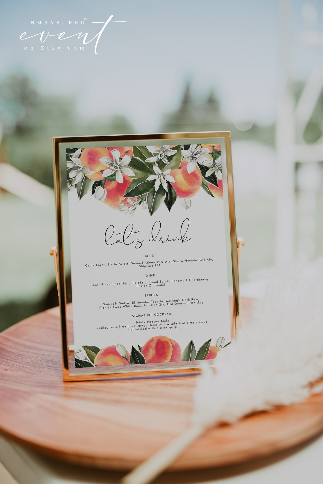 SAVANNAH Bar Menu Printable, Drink Menu Template Instant Download, Let ...