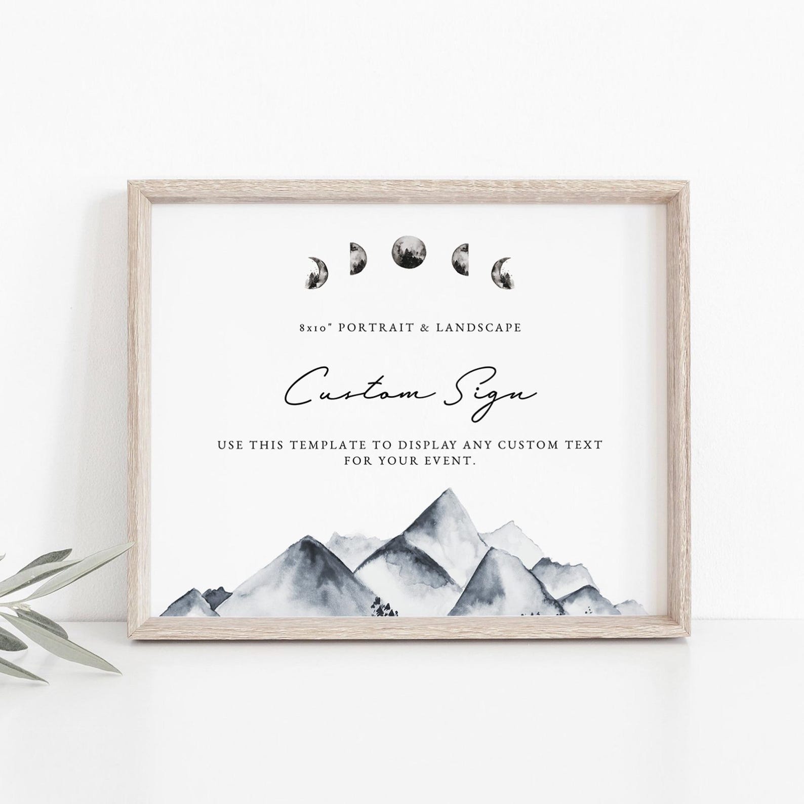 DENALI Bohemian Mountain Wedding Sign Template, Mountain Wedding Sign ...
