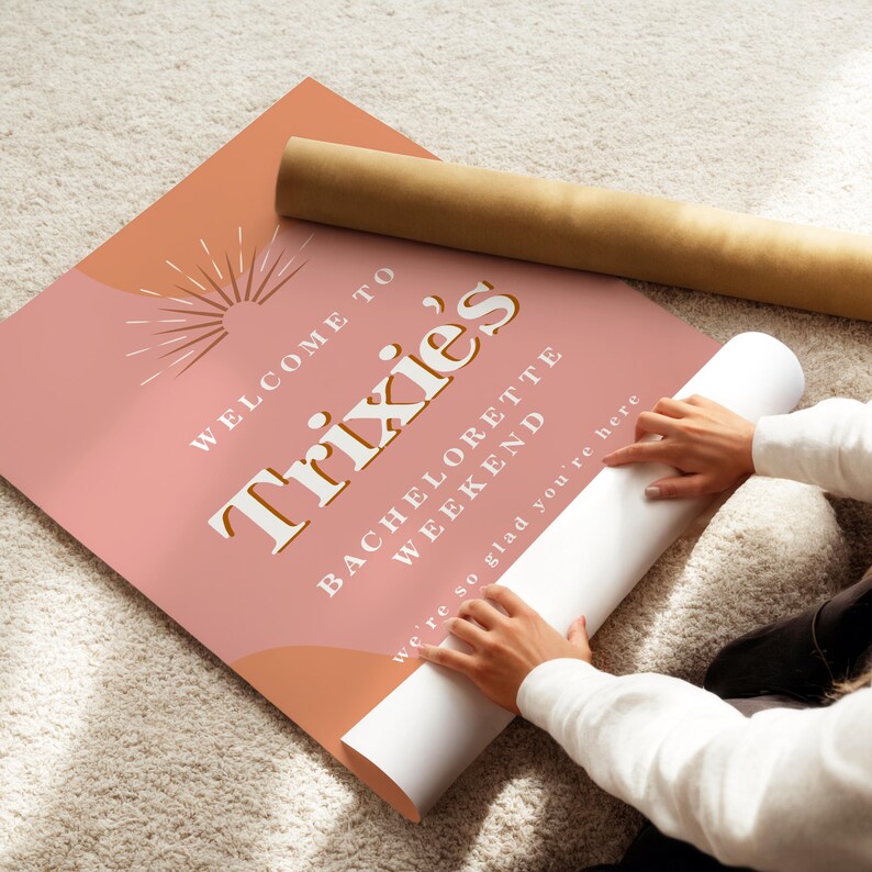 PRINTED + SHIPPED Retro Bachelorette Welcome Sign, 70's Themed ...