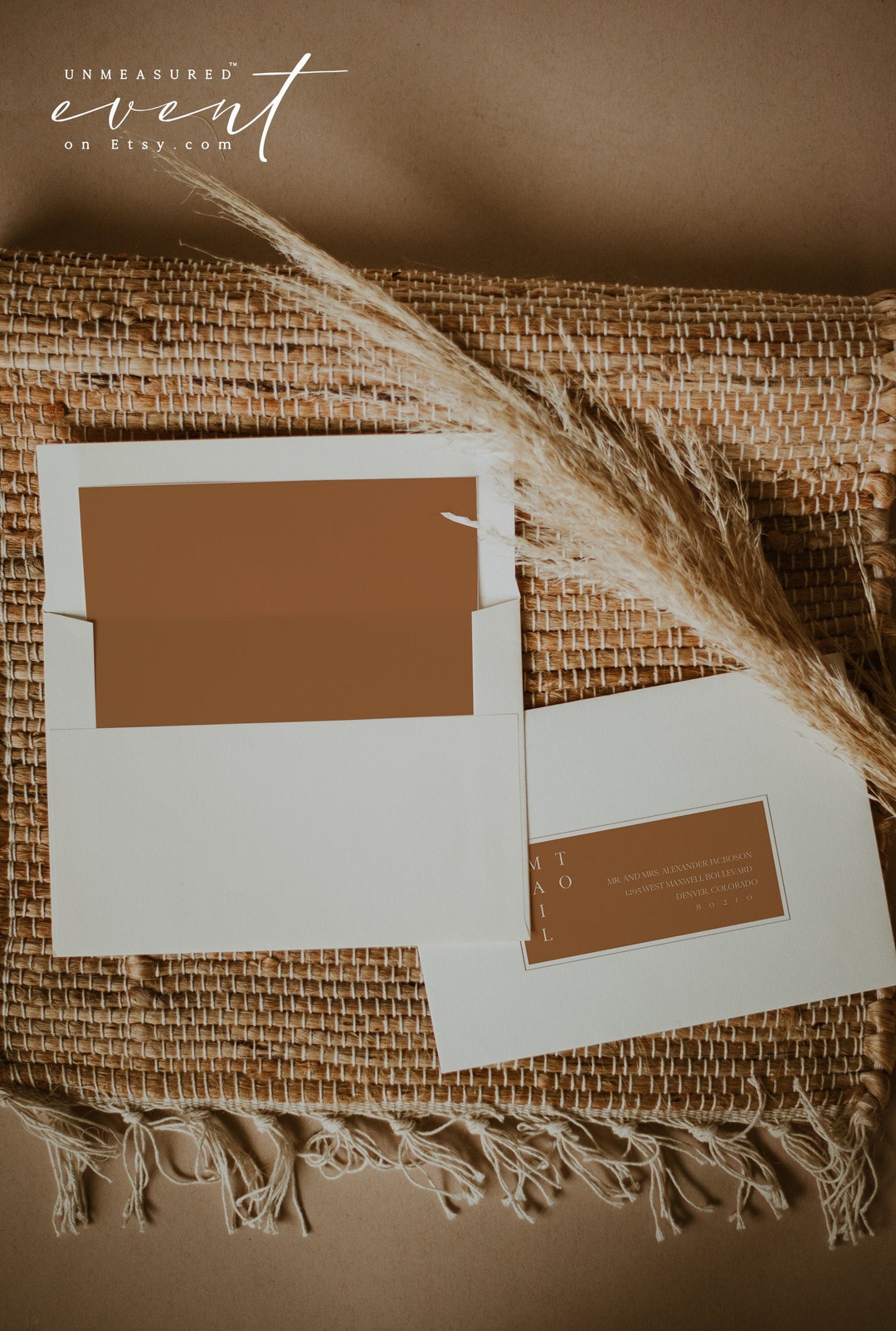 MIA Burnt Orange Envelope Liner Printable, Terracotta Envelope Liner ...