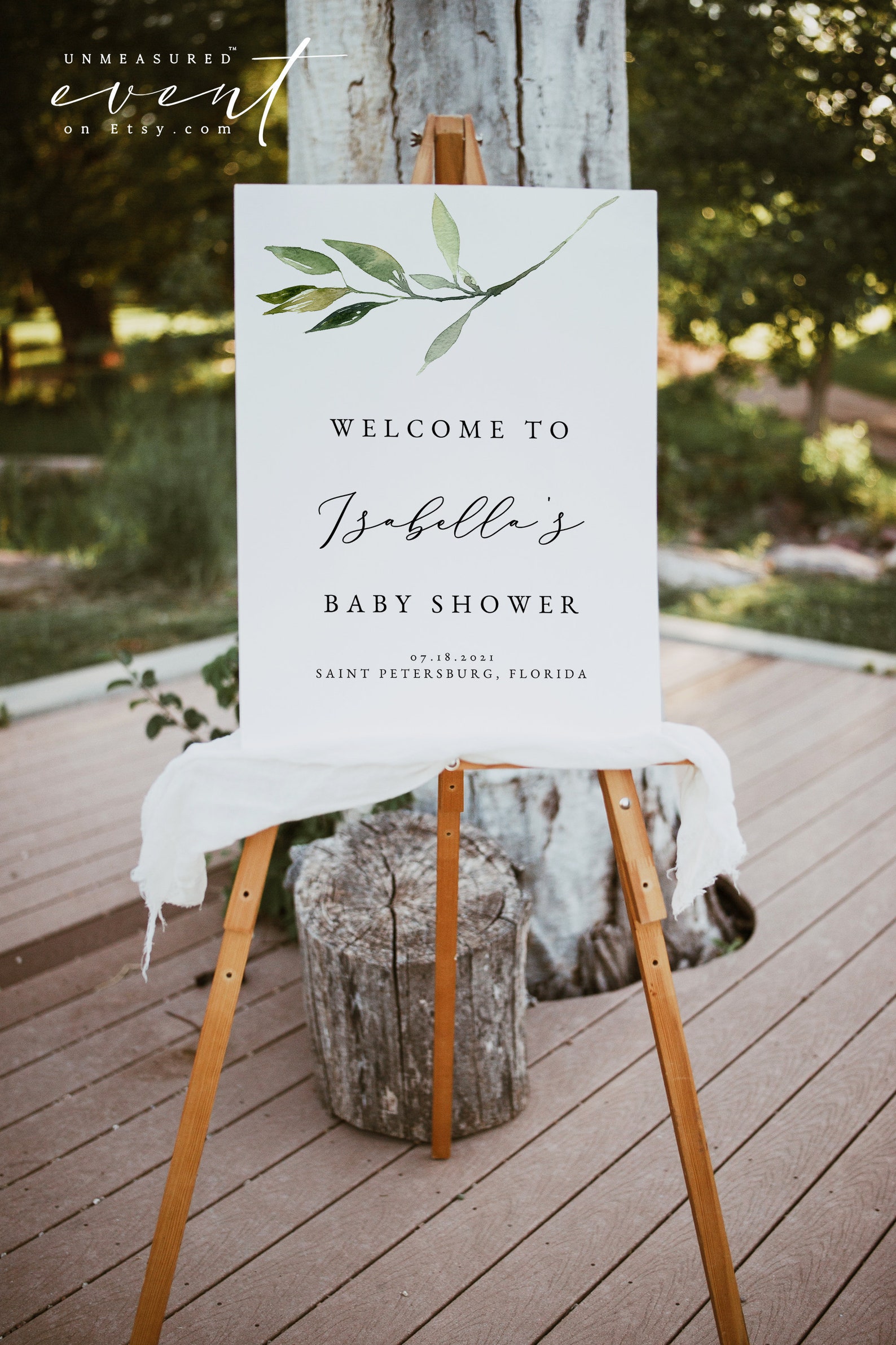 ISABELLA Baby Shower Welcome Sign Template, Printable Baby Shower ...