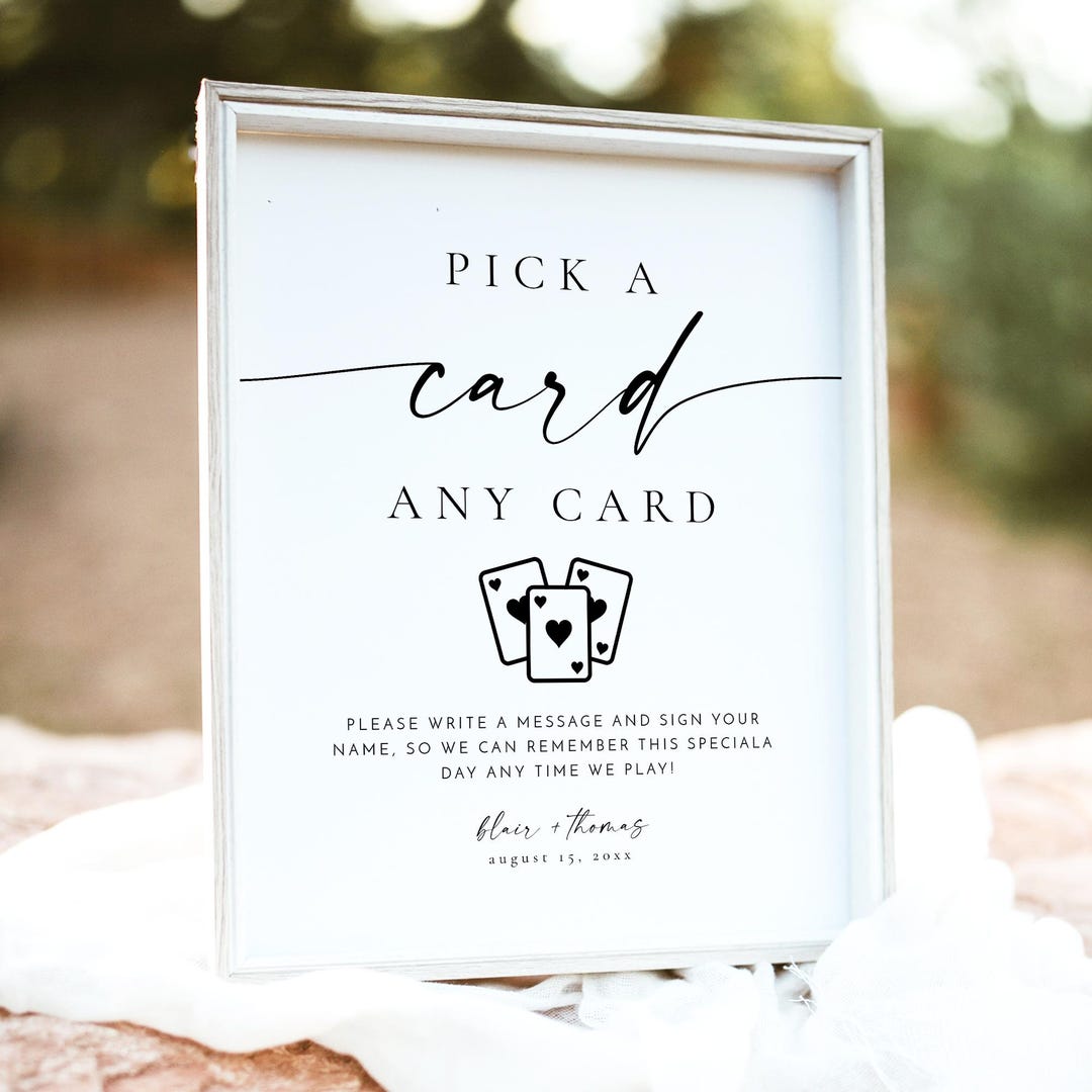Playing Card Guest Book Sign, Please Sign Our Guestbook Sign Printable ...