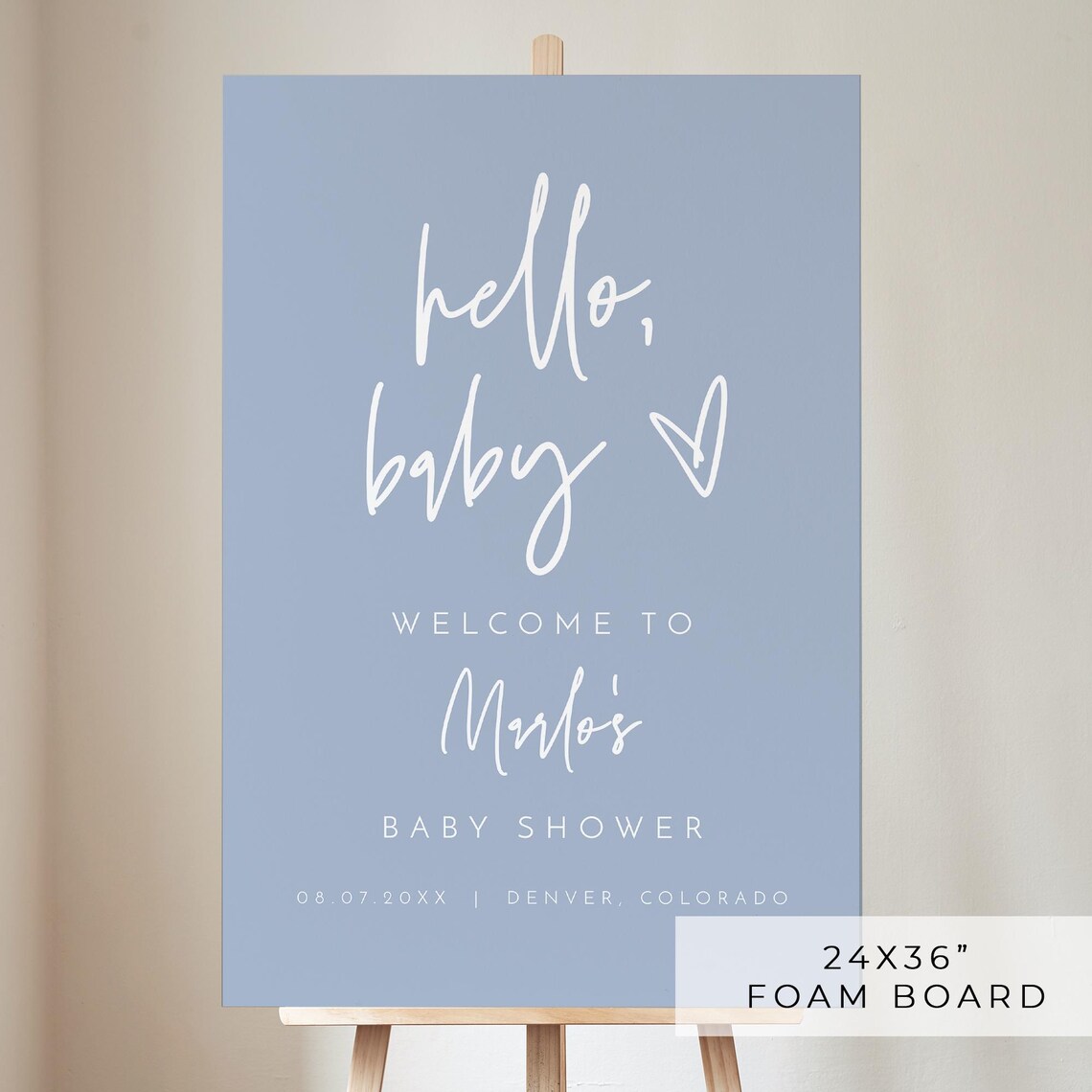 MARLO PRINTED + SHIPPED Boho Baby Shower Welcome Sign Template, Dusty ...
