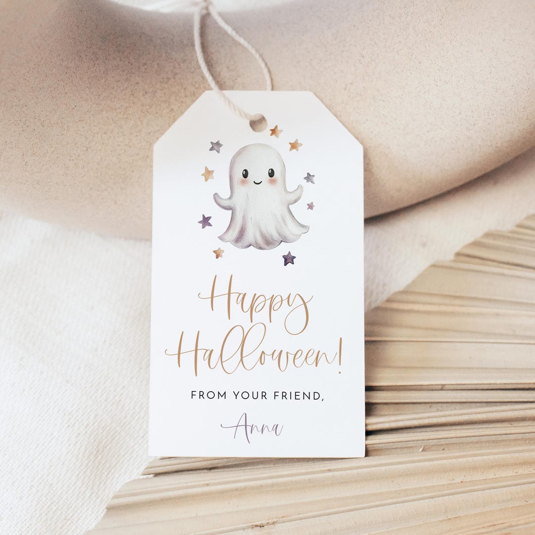Happy Halloween Gift Tag, Trick or Treat Favor Bag Tag, Fall Gift Tags ...
