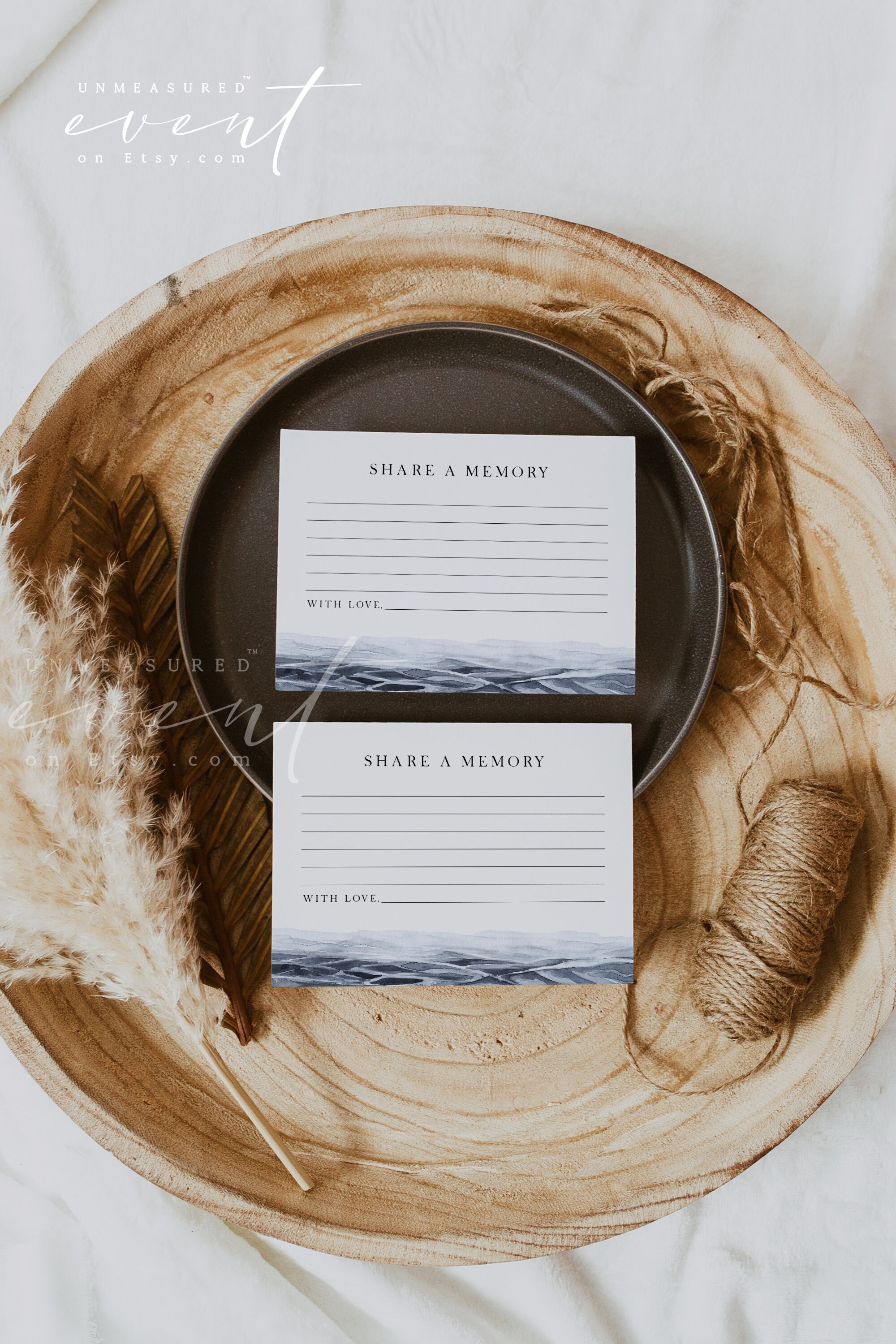 Ocean Funeral Memory Card Template Memorial Service Share a - Etsy