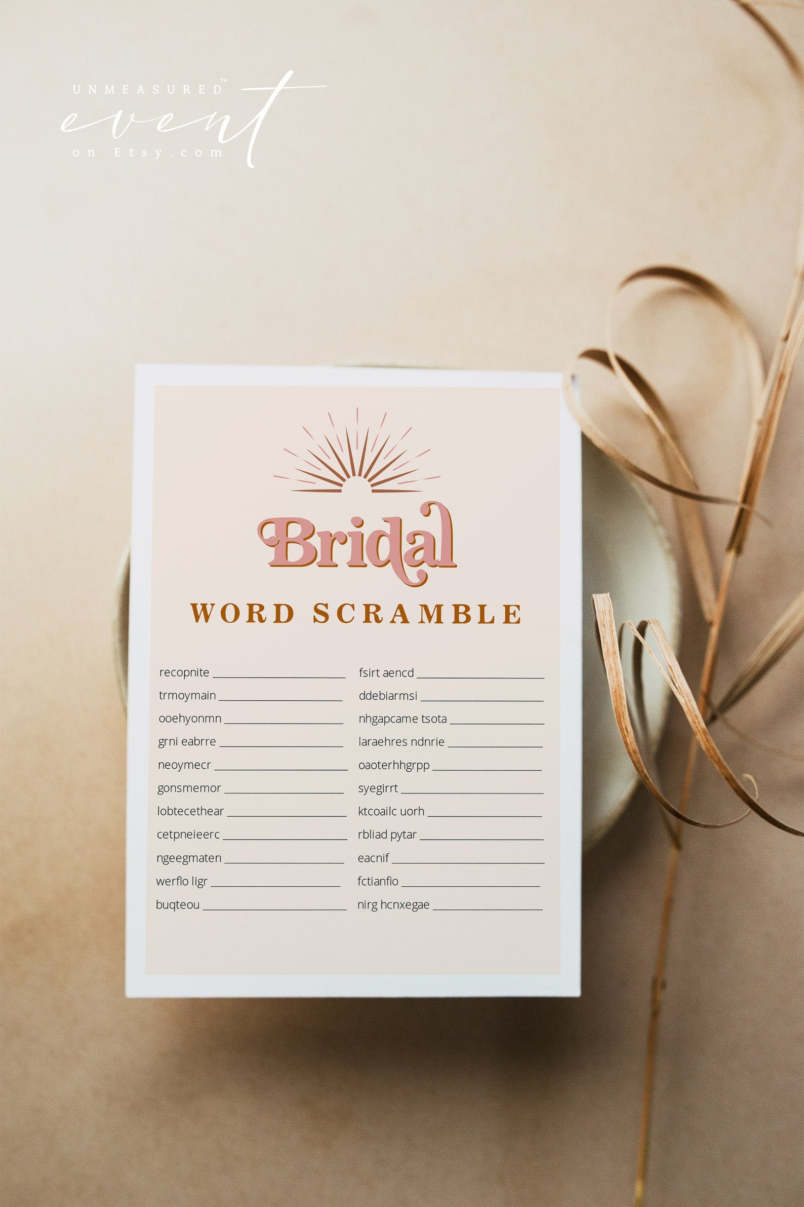 Retro 70's Word Scramble Bridal Shower Game Printable Template TRIXIE ...