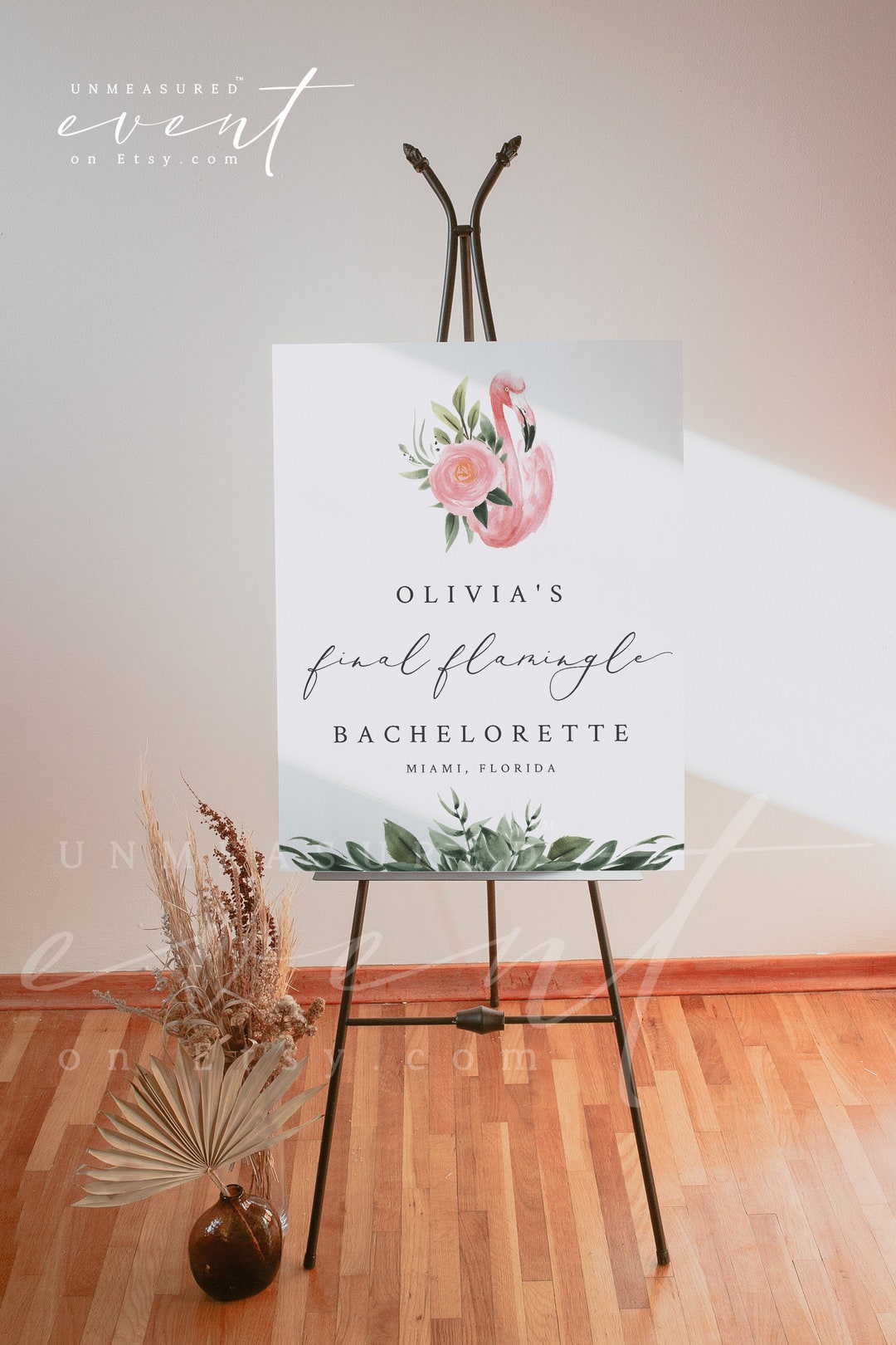 KAYA Flamingo Bachelorette Welcome Sign Template, Final Flamingle ...