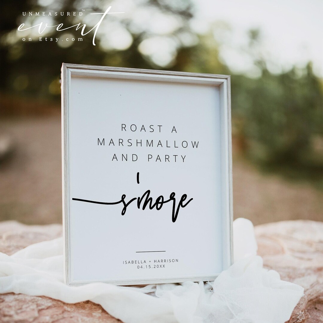 Minimalist S'more Wedding Sign Template, Printable S'mores Station Sign ...