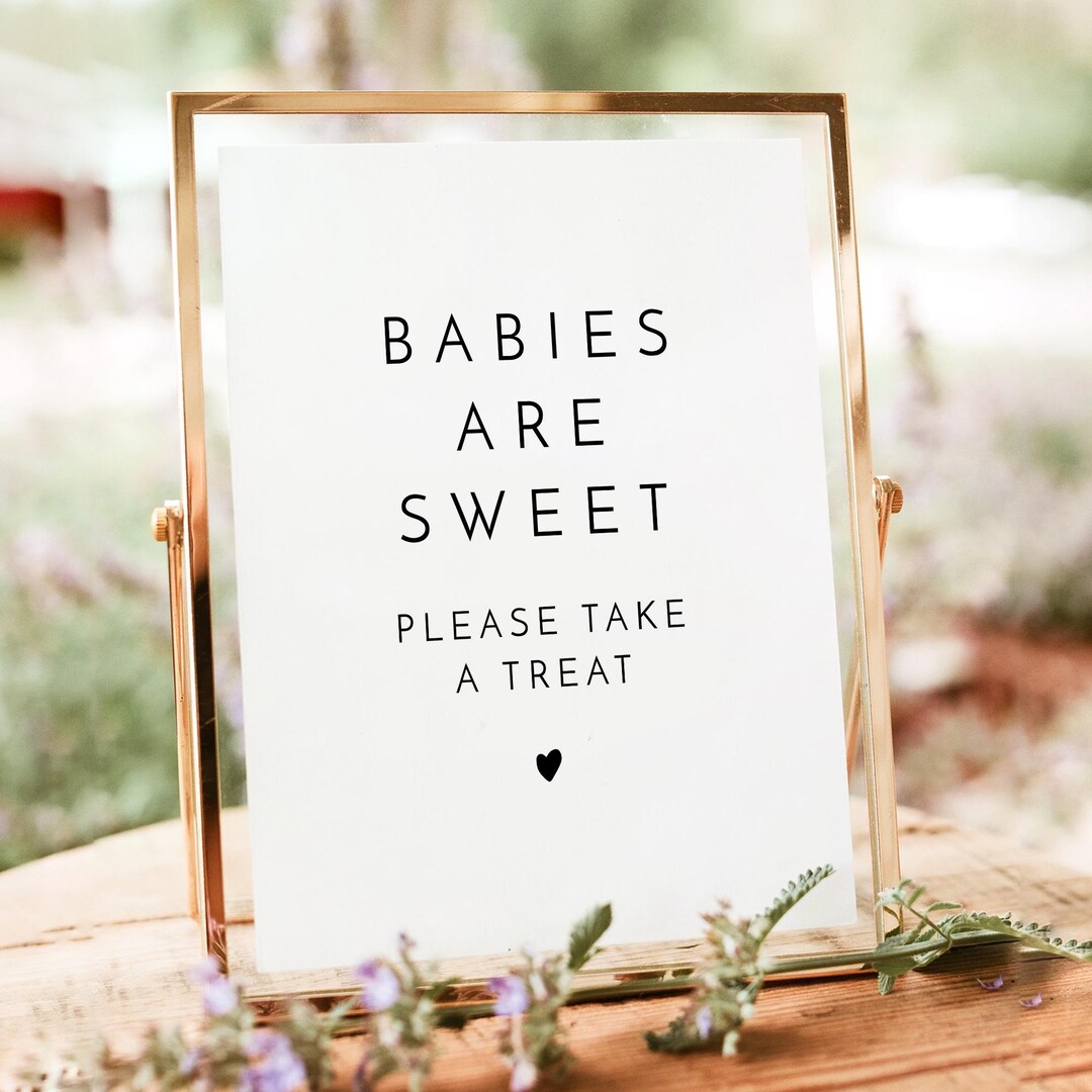 Babies Are Sweet Sign, Baby Shower Dessert Table Sign, Modern ...