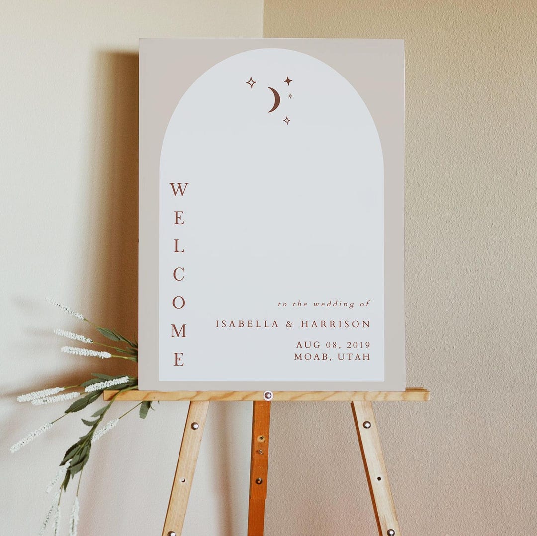 Arched Boho Wedding Welcome Sign Template, Terracotta Wedding Welcome ...