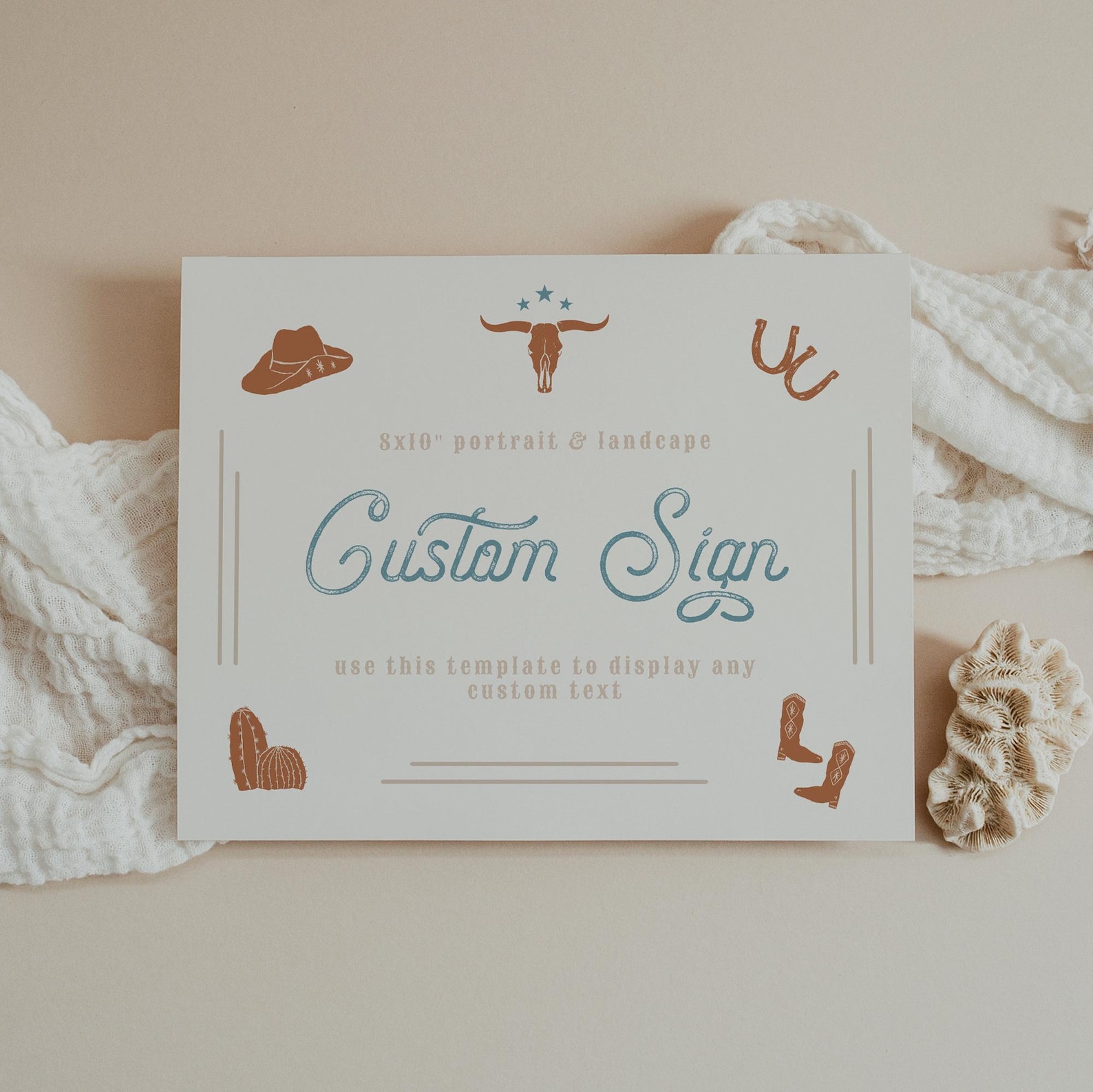 Custom Sign Template, Rodeo Birthday Sign Printable, Customizable Party ...