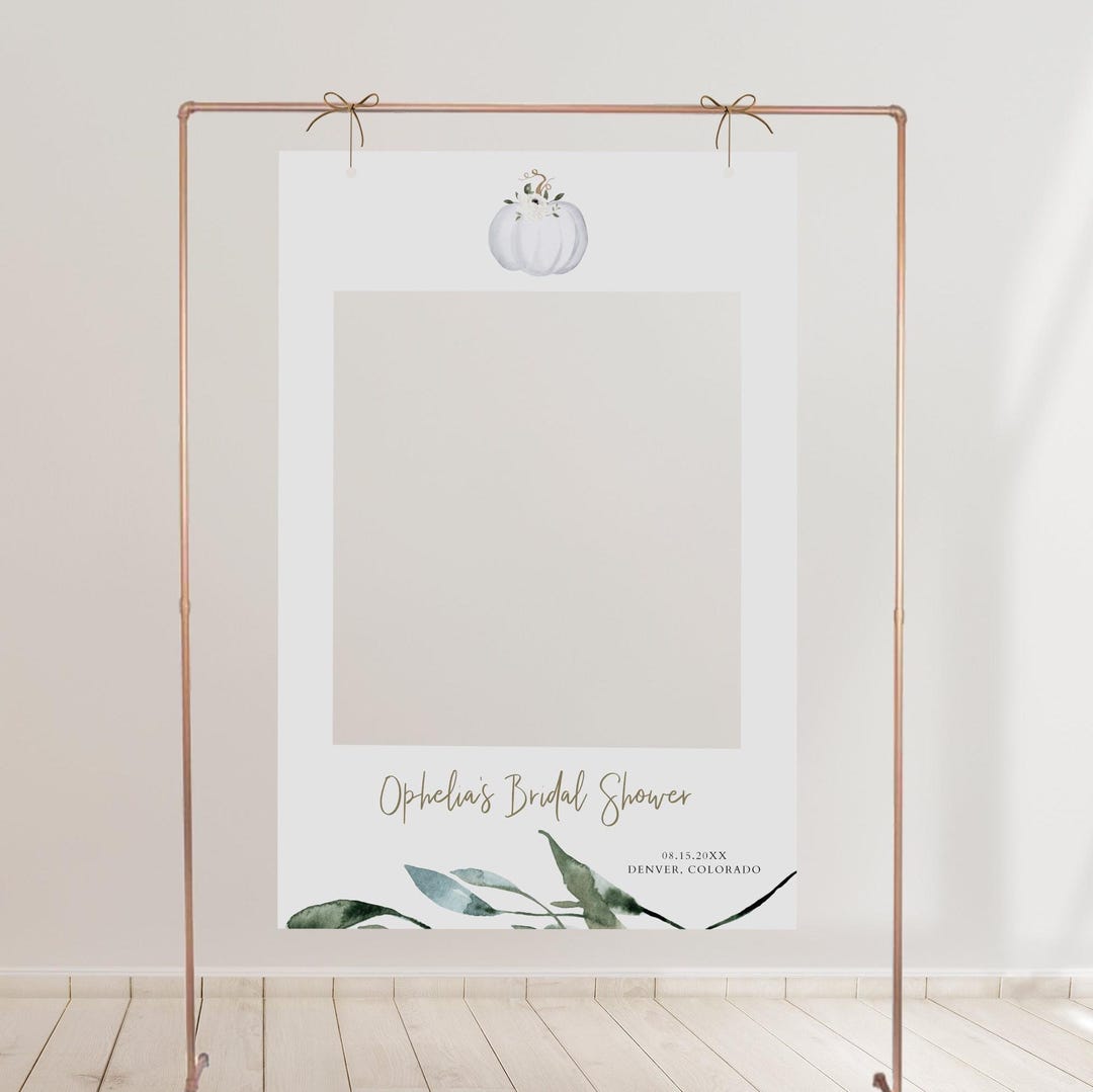 Photo Prop Frame Template, White Pumpkin Bridal Shower Photo Frame Prop ...