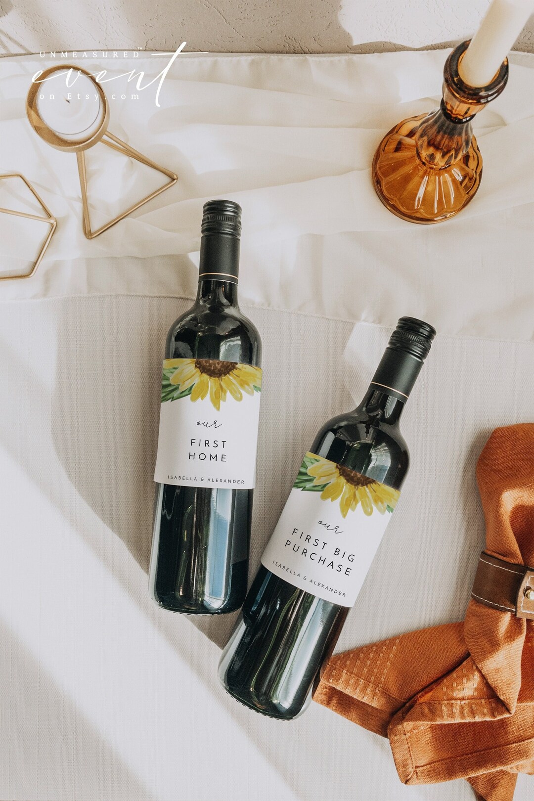 EMMA Sunflower First Wine Label Template, Firsts Bottle Labels, Firsts ...