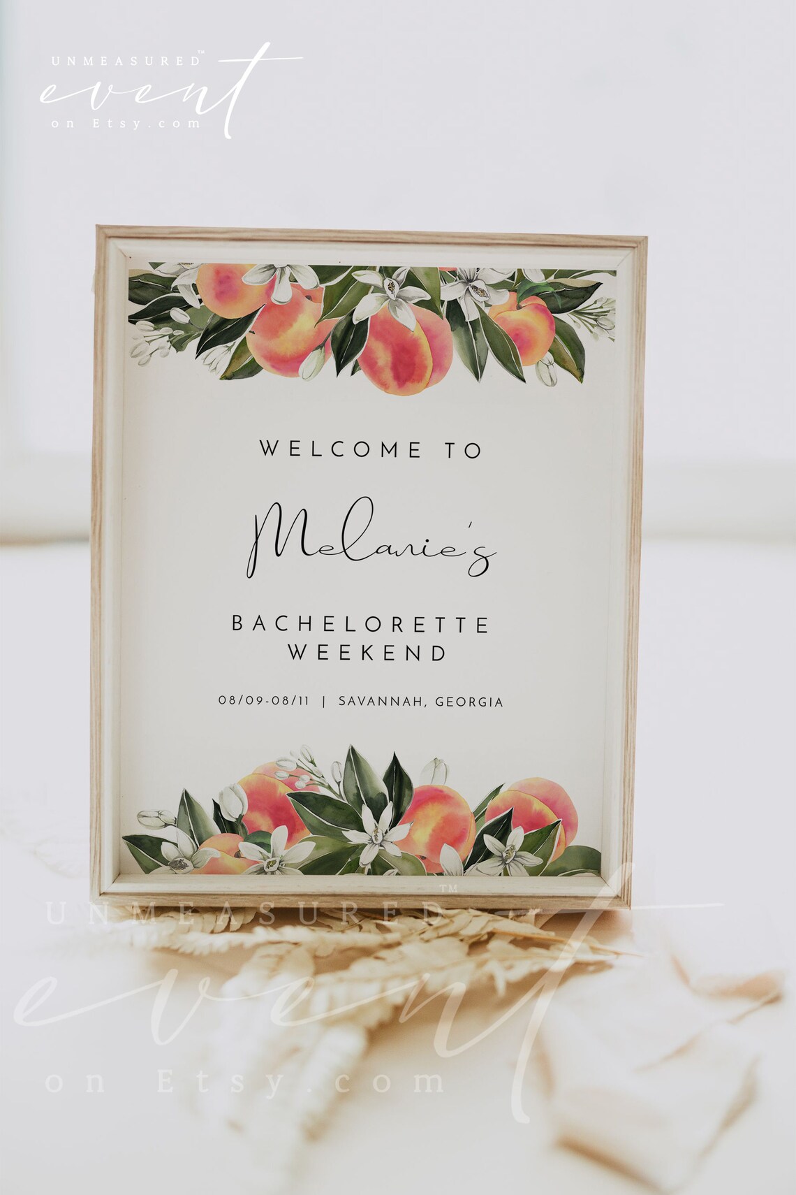 SAVANNAH Bachelorette Welcome Sign Template, Peach Bachelorette Welcome ...