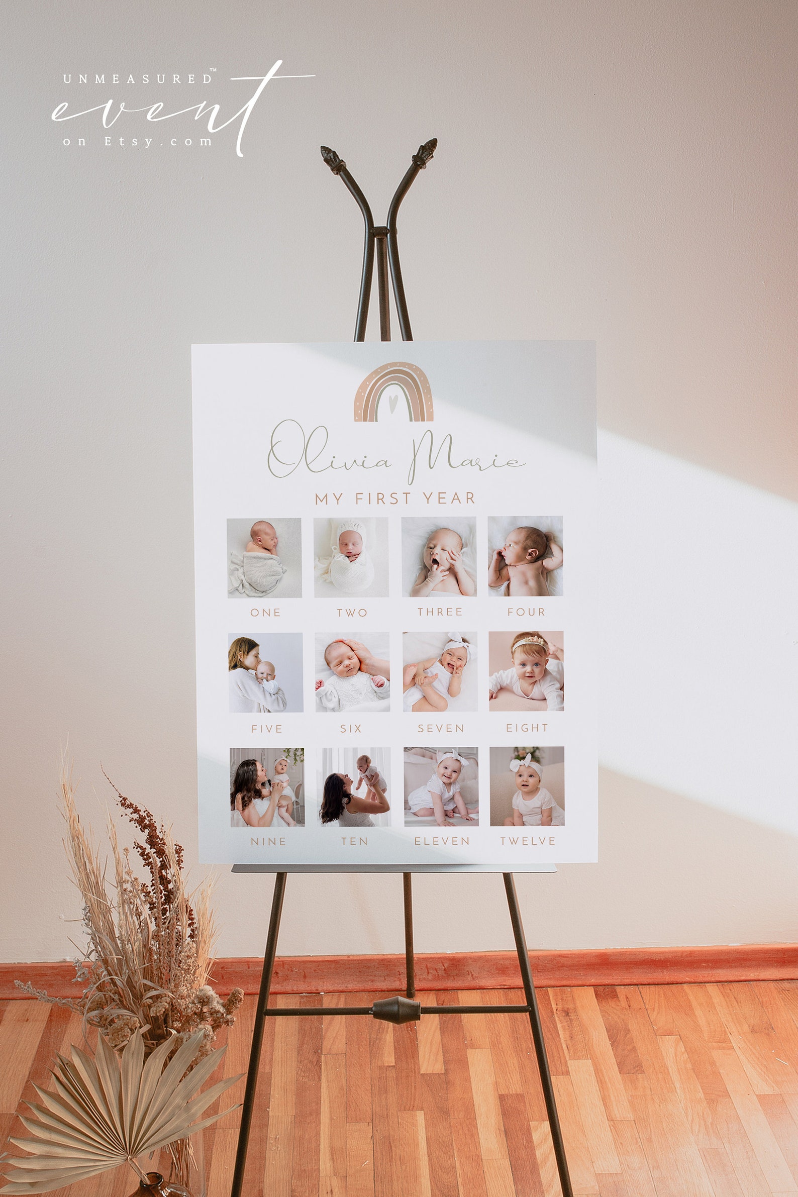 GITA Photo Milestone Poster First Birthday Milestone Sign - Etsy