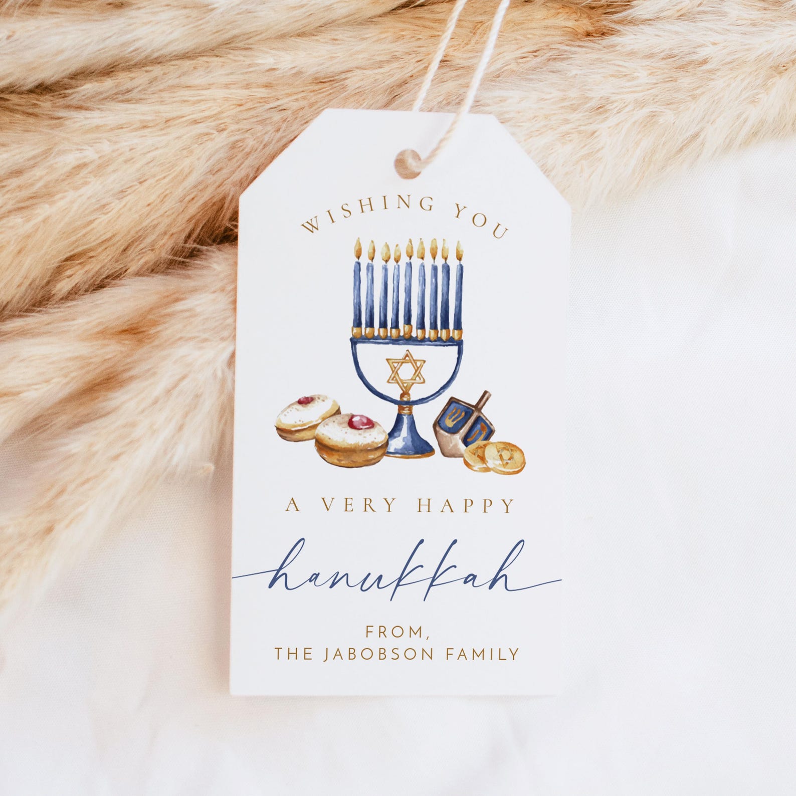 BLAIR PRINTED + SHIPPED Hanukkah Gift Tags, Happy Hanukkah Gift Tags ...