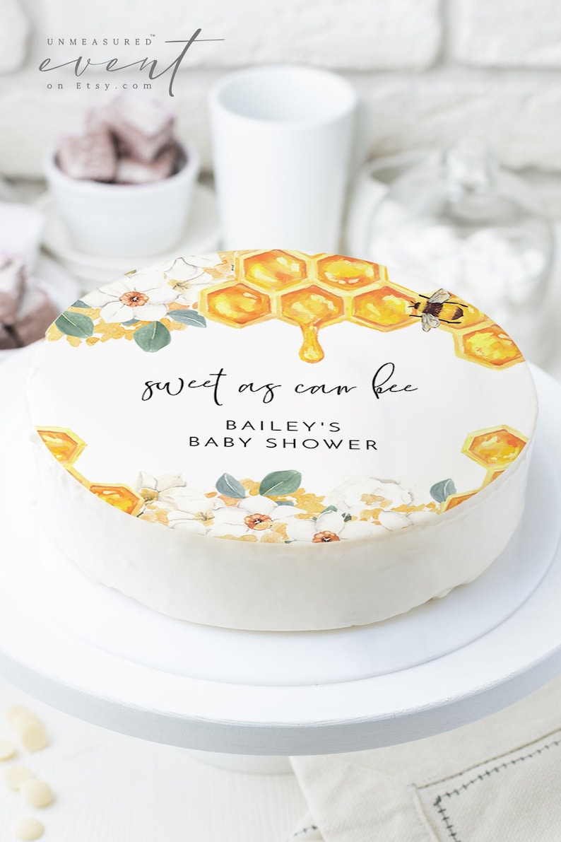 Bee Cake Topper TEMPLATE Printable Baby Shower Cake Topper | Etsy