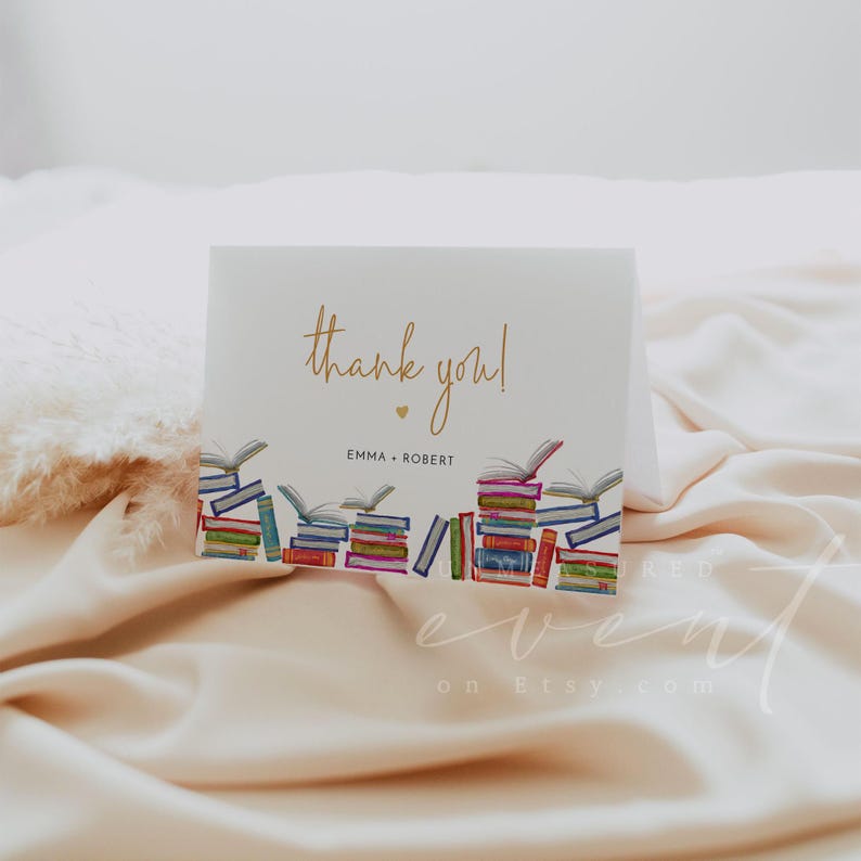 Books Thank You Card Template, Storybook Thank You Cards, Printable ...