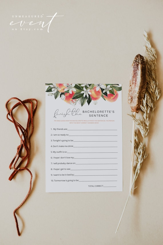 SAVANNAH Finish the Sentence Game Printable Peach - Etsy