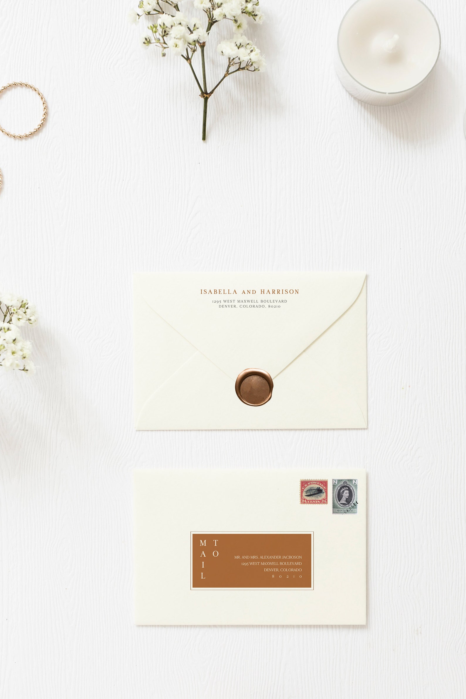 MIA Burnt Orange Wedding Envelope Template, Terracotta Wedding Envelope ...