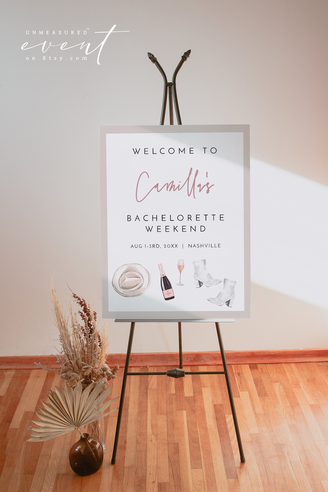 PAISLEY Nashville Bachelorette Welcome Sign Template, Printable ...