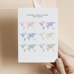 Watercolor Map Thank You Card Template, Destination Wedding Thank You ...