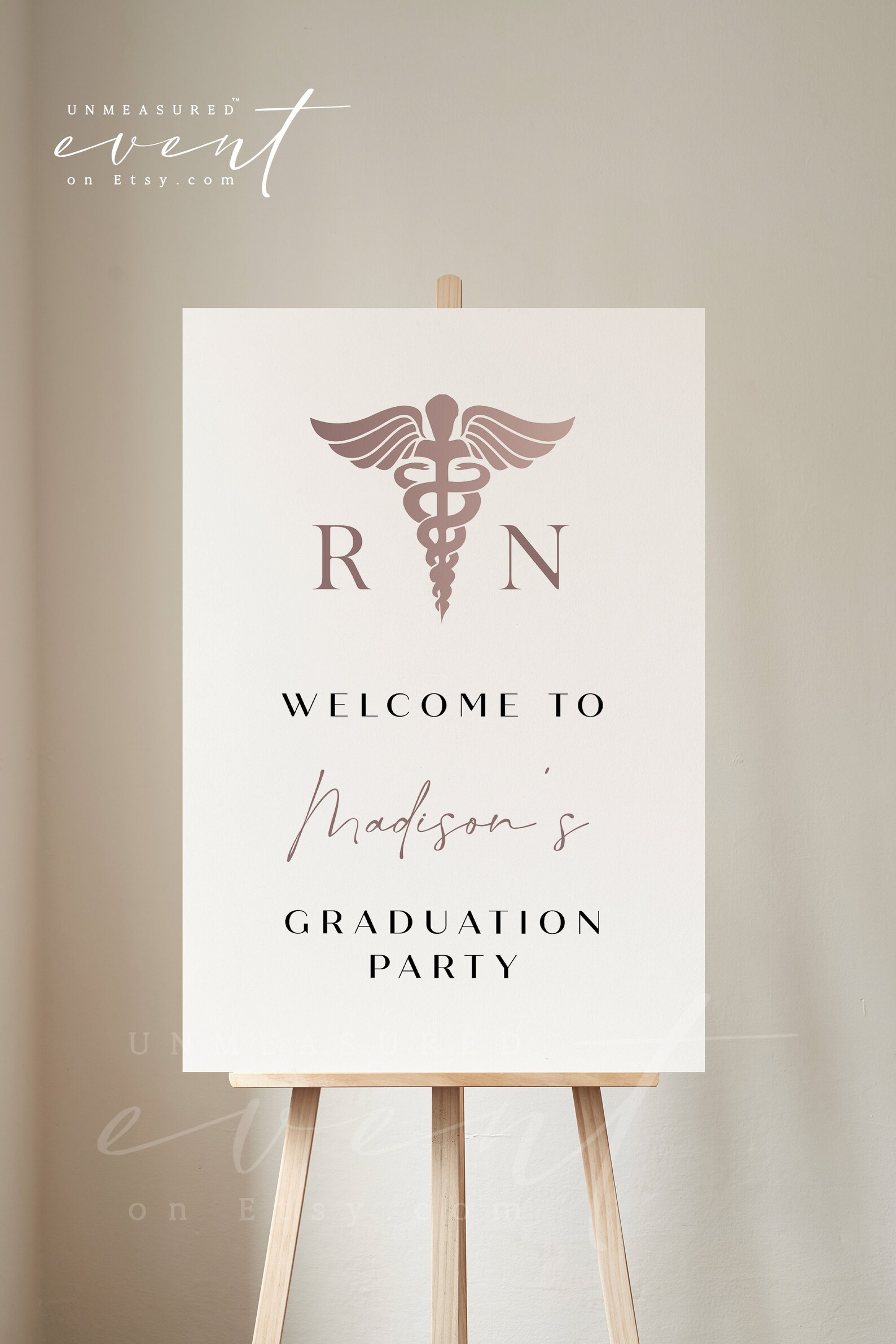 MAEVE Nurse Graduation Party Welcome Sign Template Rose Gold - Etsy
