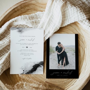 DARIA Wedding Invitation Template Suite Photo Wedding - Etsy